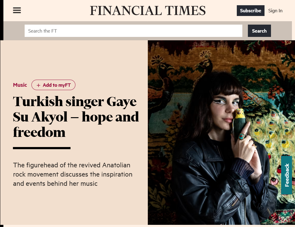 FT gündem olan 'Türk şarkıcı Gaye Su Akyol, Erdoğan'ın en kötü kâbusu' başlığını değiştirdi ...